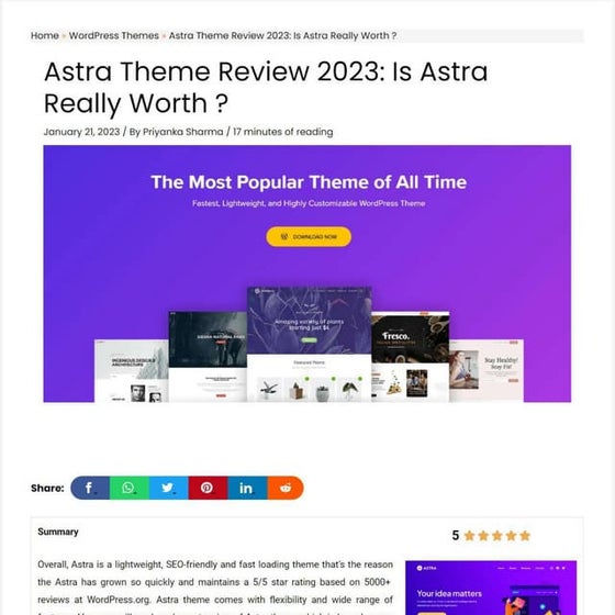 Astra Theme Review | PDF
