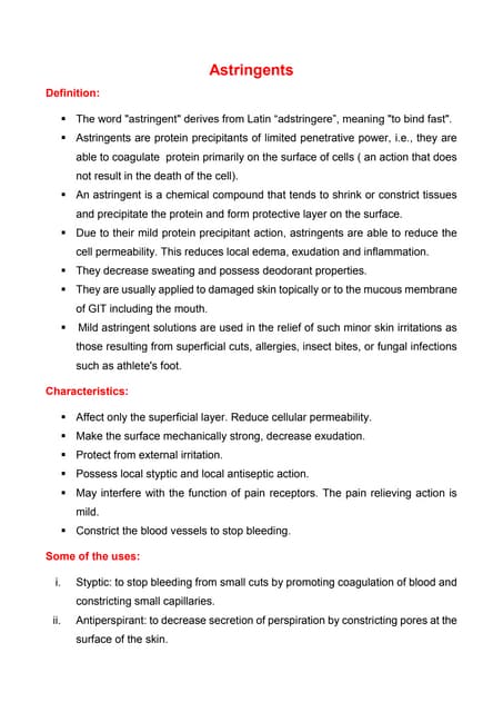 Astringent | PDF