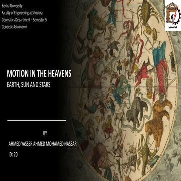 Geodetic Astronomy - MOTION IN THE HEAVENS - EARTH, SUN AND STARS | PDF