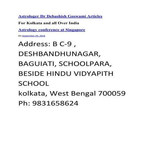 Astrologer dr debashish goswami articles | PDF