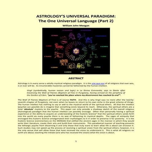 ASTROLOGY’S UNIVERSAL PARADIGM: The One Universal Language (Part 2) | DOCX