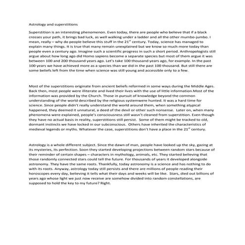Astrology and superstitions | DOCX
