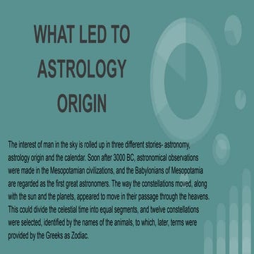 WHAT LED TO ASTROLOGY ORIGIN | PDF