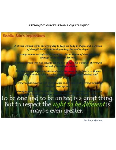 A strong woman versus a woman of strength | PPTX