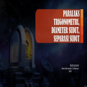 (Astronomy #8) Paralaks Trigonometri, Jarak dan, Separasi Sudut by ...