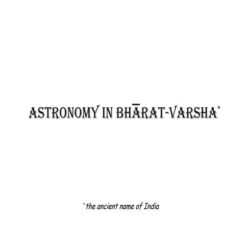 Astronomy in ancient india | PDF