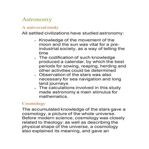 Astronomy a universal study . | DOCX