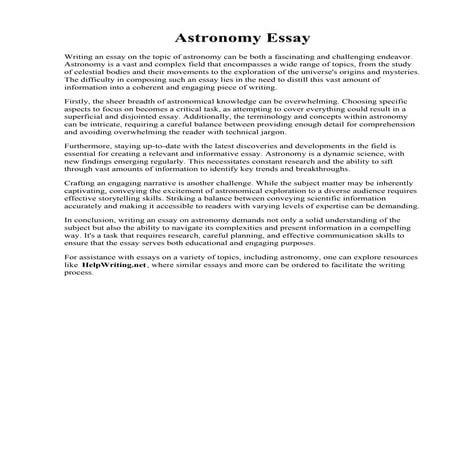 Astronomy Essay. Astronomy As a Natural Science Essay Example Topics ...