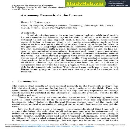 Astronomy Research Via The Internet | PDF