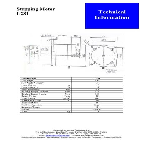 Astrosyn L281 Stepper Motor Pdf 