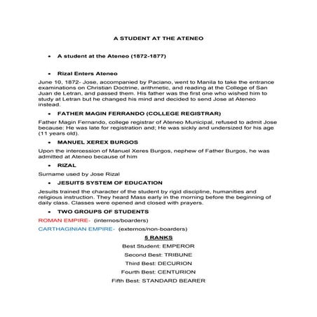 Rizal in Ateneo | PPT