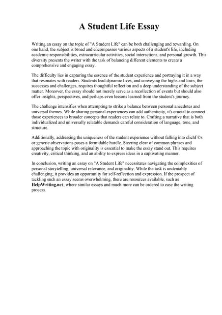 Essay On Student Life.pdf