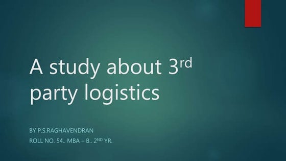Third Party Logistics | PPTX