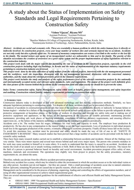 SAFETY IN CONSTRUCTION INDUSTRY, CIVIL ENGINEERING | PPT