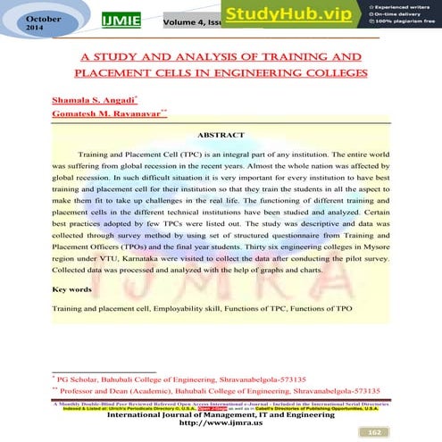 Design and Development of Placement Portal for Institutions | PDF