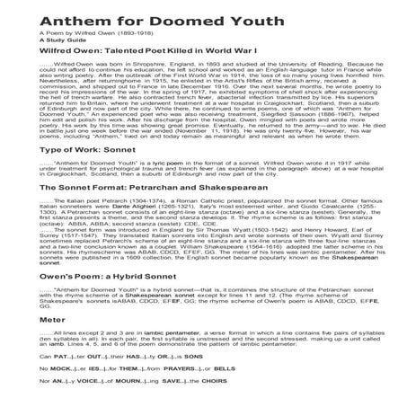 A study guide anthem for doomed youth | DOCX