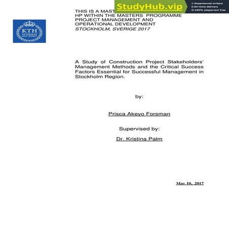 A Study Of Construction Project Stakeholders Management Methods And The ...