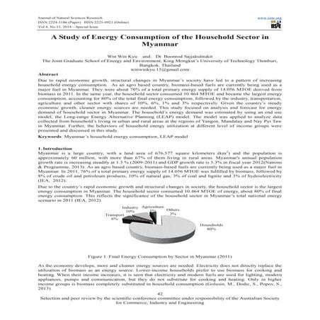 A study of energy consumption the household sector | PDF