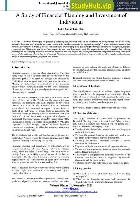 Review on-the-theories-of-financial-planning | PDF | Stocks and Bonds | Personal Investing