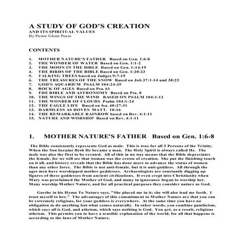 A study of gods creation | PDF