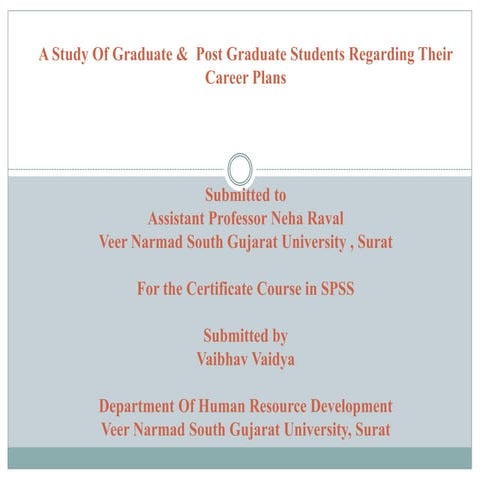 A study of graduate & post graduate students regarding their career ...