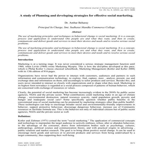 A study of Planning and developing strategies for effective social ...