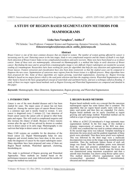 A study of region based segmentation methods for | PDF A study of region based segmentation methods for | PDF