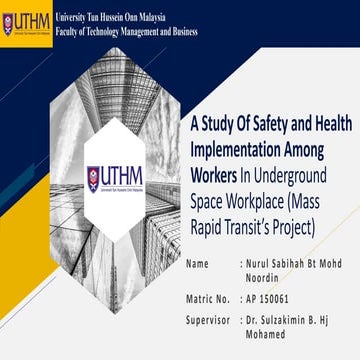 A study of safety and health practices among workers in underground ...