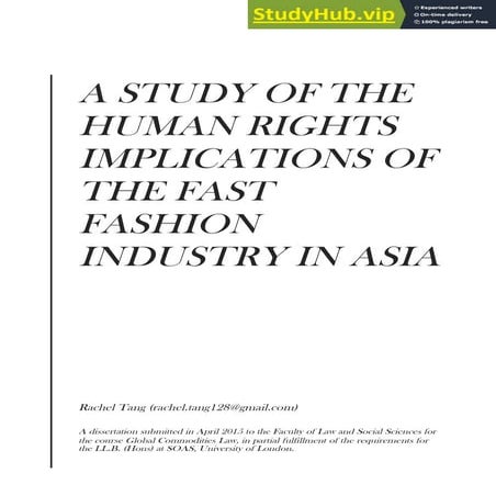 A Study Of The Human Rights Implications Of The Fast Fashion Industry ...