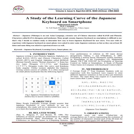 A Study of the Learning Curve of the Japanese Keyboard on Smartphone | PDF
