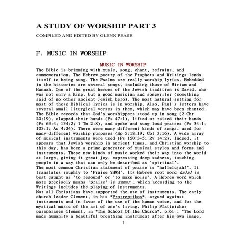 A study of worship part 3 | PDF