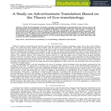 A Study On Advertisement Translation Based On The Theory Of Eco ...