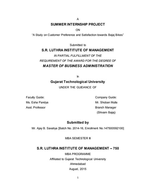 A project report on comparative study of bajaj and hero honda | PDF