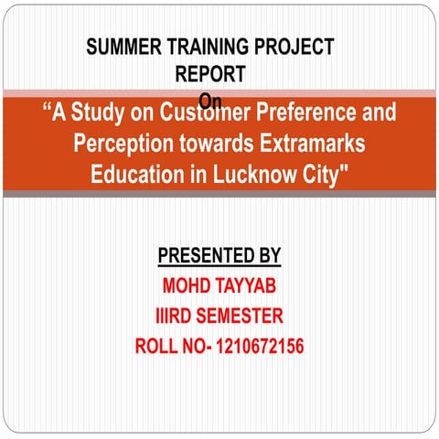 A Study on Customer Preference and Perception towards Extramarks ...