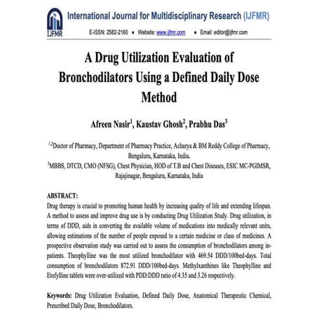 A Drug Utilization Evaluation of Bronchodilators Using a Defined Daily ...