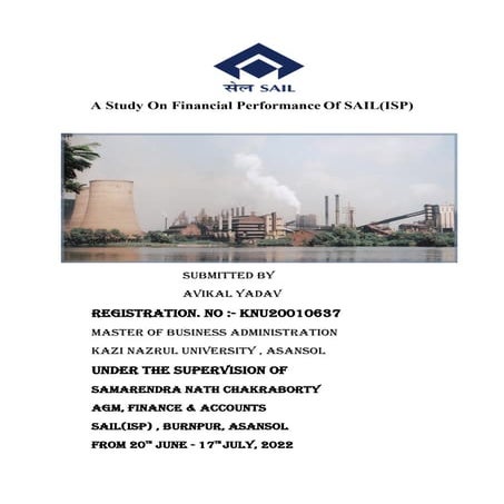 A Study on Financial Performance Of SAIL(ISP) STEEL PLANT.pdf