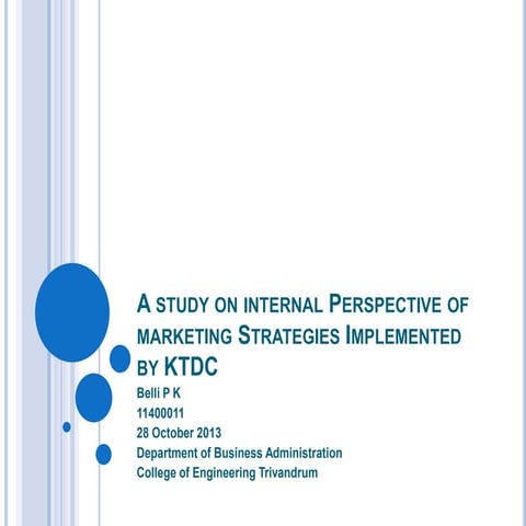 A study on internal perspective of marketing strategies implemented by ...