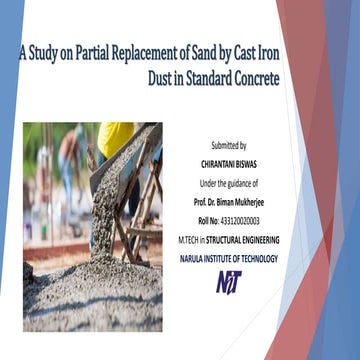 A Study on Partial Replacement of Sand by.pptx | Geology | Science