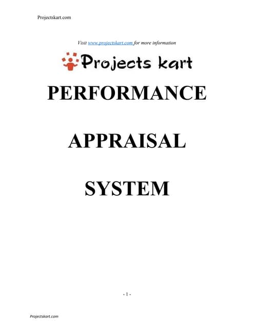 Performance Appraisal System Ppt