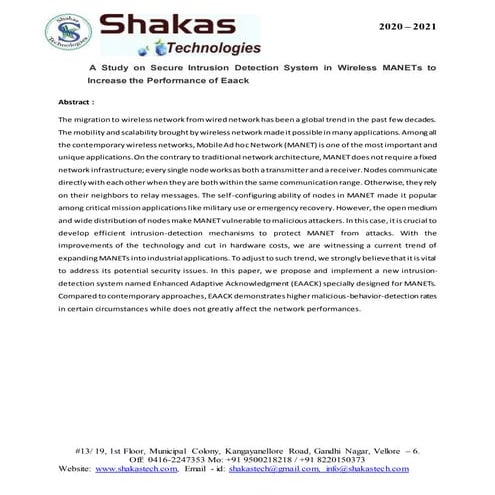 A study on secure intrusion detection system in wireless mane ts to increase the performance of ...