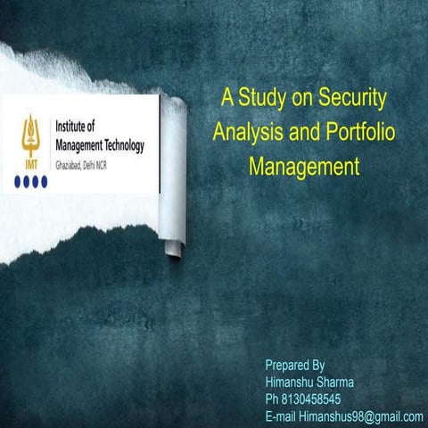 A study on security analysis | PPT