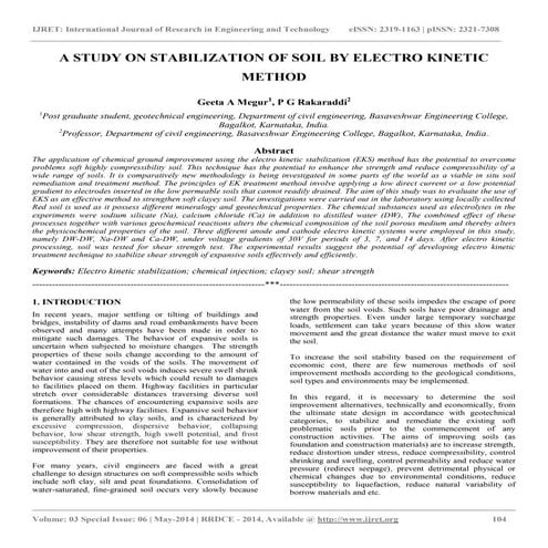 A study on stabilization of soil by electro kinetic method | PDF ...