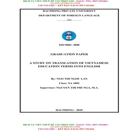 A Study On Translation Of Vietnamese Education Terms Into English.doc
