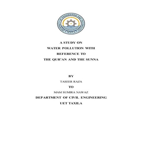 A study on water pollution 1 | DOCX