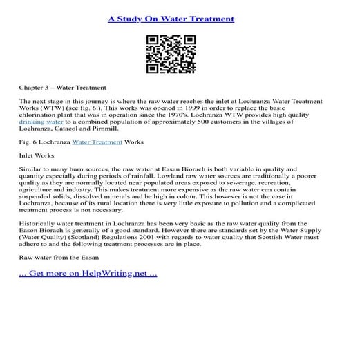 A Study On Water Treatment | PDF