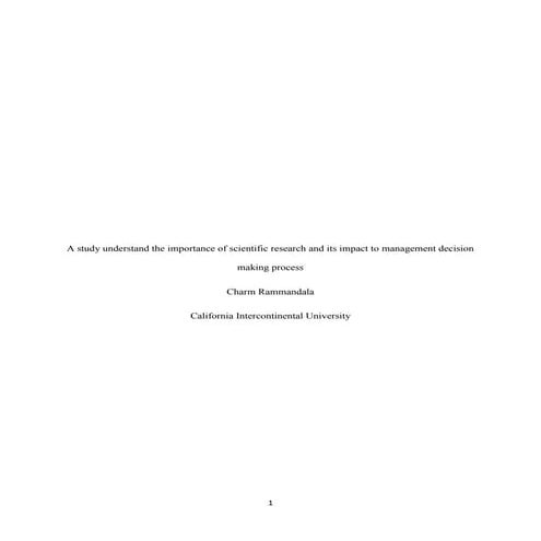 A study understand the importance of scientific research and its impact ...