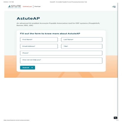 Astuteap Ai Enabled Supplier Invoice Processing Automation Toolpdf
