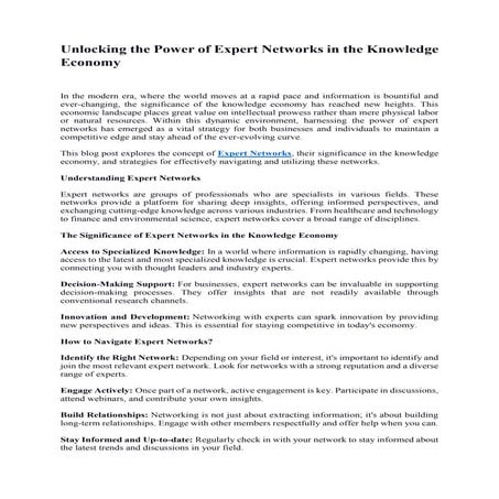 Astute Connect_Unlocking the Power of Expert Networks in the Knowledge ...