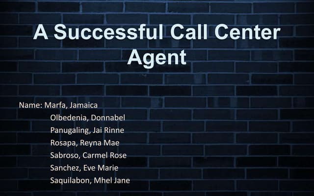A successful call center agent | PPT A successful call center agent | PPT