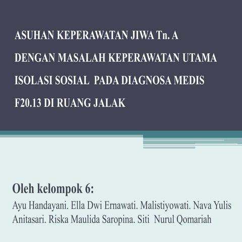 Asuhan keperawatan jiwa | PPTX
